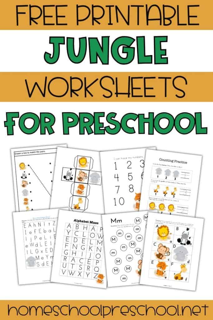 Jungle Animal Preschool Printable Pack for Early Learning