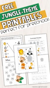 Jungle Animal Preschool Printable Pack for Early Learning