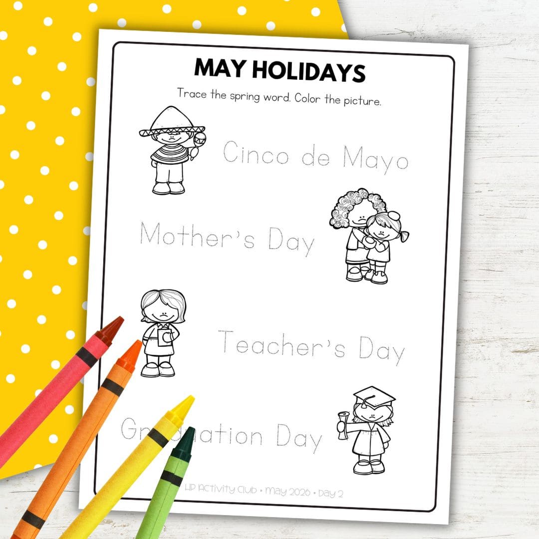 Free May Preschool Printables for Ages 3–5 (Fun & Easy Activities)