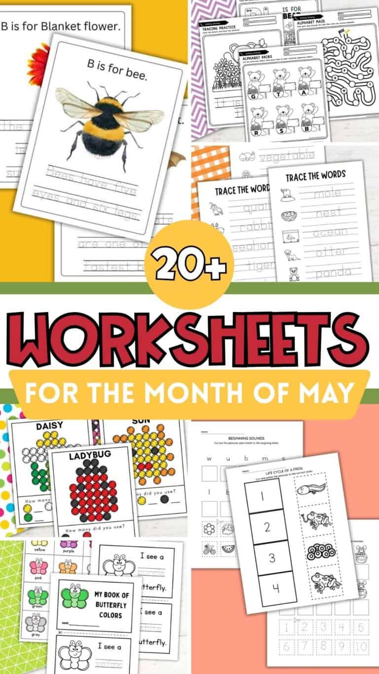 May Worksheets for Kindergarten (Fun Spring Learning Activities)