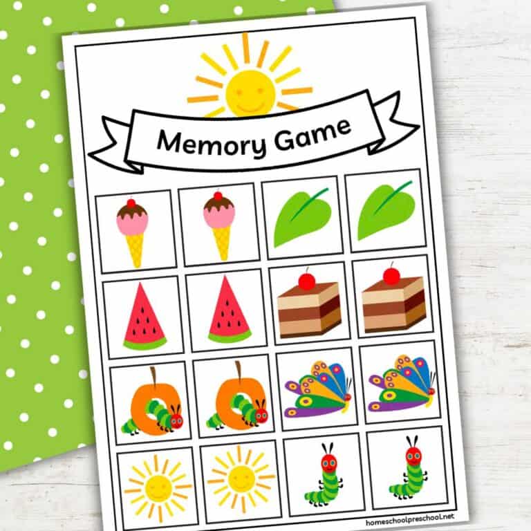 The Hungry Caterpillar Worksheets for Preschool