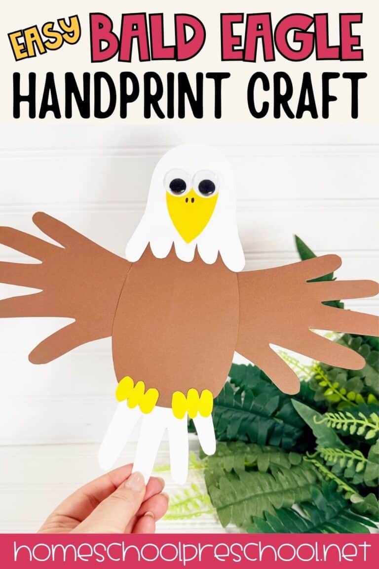 Handprint Bald Eagle Craft for Preschoolers