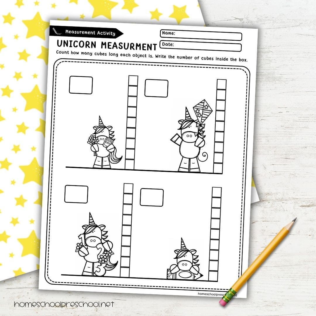 Unicorn Math Worksheets for Preschoolers (Free Printable)