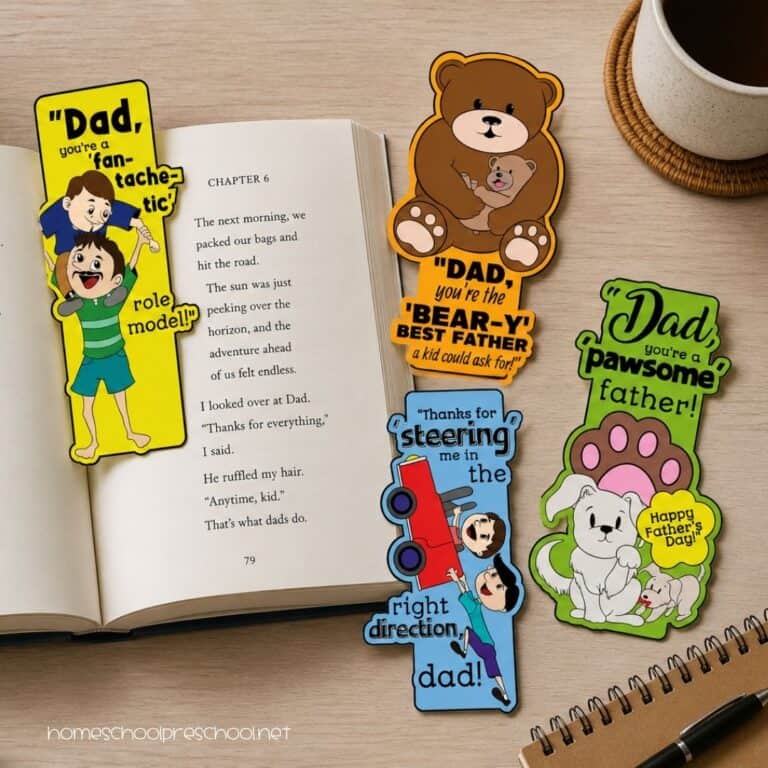 Father's Day Coloring Bookmarks (Free Printable for Kids)