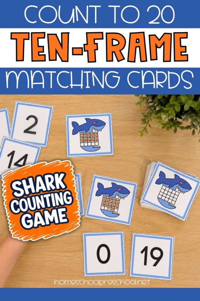 Shark Counting Game for Preschoolers | Printable Numbers 0-20