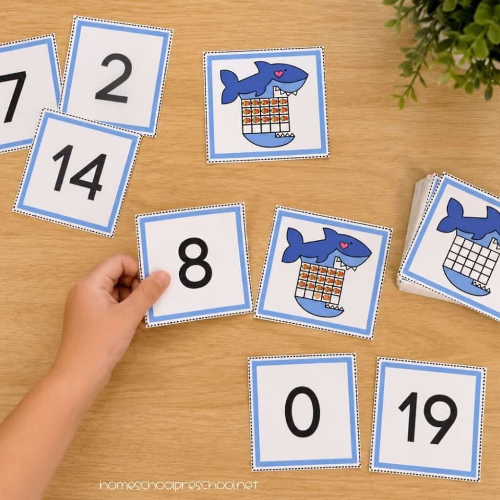 Shark Counting Game for Preschoolers | Printable Numbers 0-20