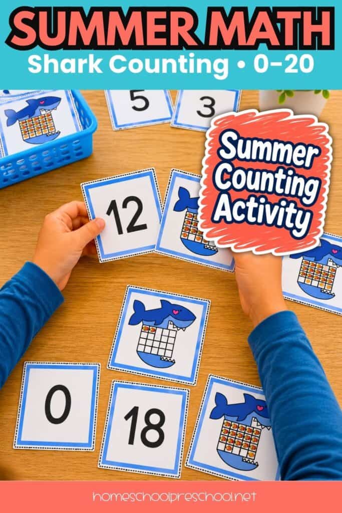 Shark Counting Game for Preschoolers | Printable Numbers 0-20