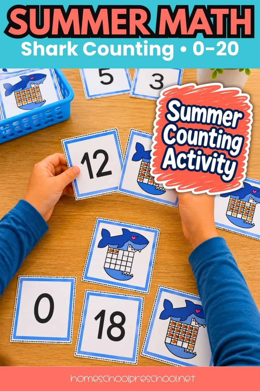 Shark Counting Game for Preschoolers | Printable Numbers 0-20
